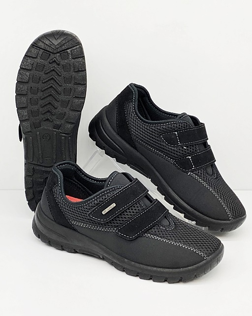 Damskie półbuty na chore stopy OrtoMed 4009 T21 czarne, regulowana ...